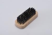 China brown boot shoe brush cleaning Wooden Handle Horsehair Pighair PP Bristle Polishing Brush Size Bristle Length for sale