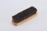 China brown boot shoe brush cleaning Wooden Handle Horsehair Pighair PP Bristle Polishing Brush Size Bristle Length for sale