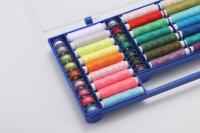 China Sewing Thread Box Kit storage 64 Colors Polyester 32 PCS Sewing Thread Spools and 32 PCS Prewound Bobbins Color for sale