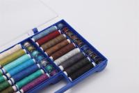 China Sewing Thread Box Kit storage 64 Colors Polyester 32 PCS Sewing Thread Spools and 32 PCS Prewound Bobbins Color for sale