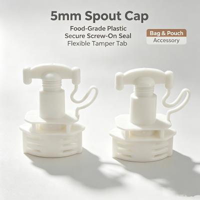China Food Grade Plastic Twist Spout Cap with Tether Loop, Stand Up Pouch Spout for Liquid, Cosmetic & Beverage Packaging for sale
