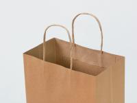 China Retail Brown Twisted Handle Paper Bags Food Grade Kraft Paper Shopping Bag for sale