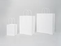 China Coffee Shop Twisted Handle Paper Bags Recyclable Tote Bag Kraft Paper Takeaway Bag for sale
