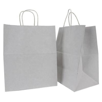 China Recyclable White Kraft Paper Bags Eco Friendly Takeaway Tote Bag With Twisted Handles for sale
