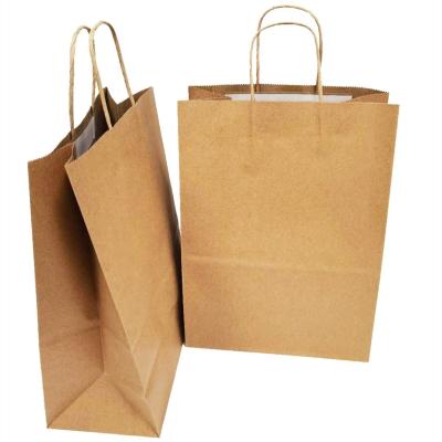 China Self Sealed Kraft Paper Food Delivery Bags Brown Food Carry Out Bags For Restaurant for sale