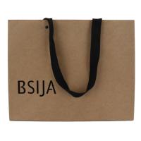 China Eco Friendly Recycled Paper Grocery Bags Kraft Paper Gift Bags With Woven Tape Handle for sale