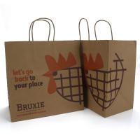 China Patch Handle Recyclable Paper Bag Restaurant Takeout Food Delivery Paper Bag for sale