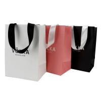 China Lamination Handmade Paper Bag With Turn Top Colorful PP Rope Handle For Clothes Jewelry for sale