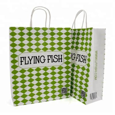 China Flexo Printing Kraft Twisted Handle Paper Bags Biodegradable With Logo Printing for sale