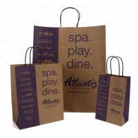 China Recyclable Grocery Packaging Bags Flexo Printing Eco Friendly Brown Kraft Paper Bag for sale