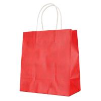 China Kraft Paper J Cut Paper Bag Red Twist Handle Paper Carrier Bags For Clothing for sale