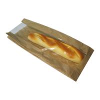 China Food Kraft Pinch Bottom Paper Bags For Bread Donut Cookies With Transparent Window for sale