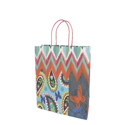 China Clothing Kraft Paper Shopping Bags Handle Kraft Craft Gift Custom Printed Paper Bags for sale