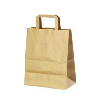 China Custom Logo Printing Flat Bottom Paper Bag Recyclable Brown Kraft Bag for sale