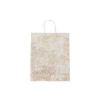 China Custom Recyclable Kraft Paper Bag with Handle for Take Away Food and Own Logo for Promotion for sale