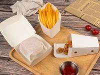 China Disposable Fast Food Packaging Box Take Out Lunch Boxes Waterproof Kraft Paper Food Containers for sale