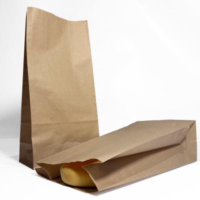 China Square Bottom Kraft Paper Shopping Bag Without Handle SOS Paper Bags Fast Food Restaurant Bags for sale