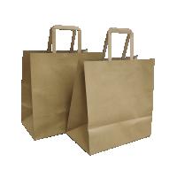China Eco-friendly Flat Handle Gift Paper Bag With Custom Logo Printing Shopping Bags with Flat Handle for sale