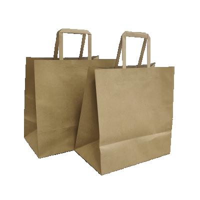 China Eco-friendly Flat Handle Gift Paper Bag With Custom Logo Printing Shopping Bags with Flat Handle for sale