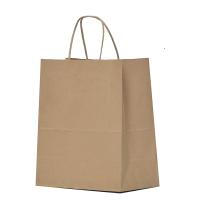China Eco Friendly Paper Food Delivery Bags Custom Logo Food Packaging Bag with Handles for Fast Food Fruits Bakery for sale