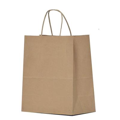 China Eco Friendly Paper Food Delivery Bags Custom Logo Food Packaging Bag with Handles for Fast Food Fruits Bakery for sale