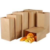 China Custom SOS Kraft Brown Paper Bag Carry Bread Packing Retail White Take Away Shopping Grocery Food Bag for sale