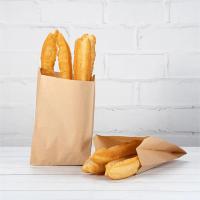 China Grease Proof No Pfas Small Pharmacie Pet Food Printed Brown White Kraft Pointed sharp Pinch v Shape Bottom Paper Bags for Bread for sale