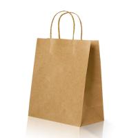 China Twisted Handle Recyclable Kraft Paper Bag Custom Logo Printed in White Black Brown for Food Shopping Gift for sale