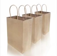 China Environmentally friendly cowhide shopping bag with customizable logo brown cowhide paper bag for sale