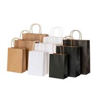 China Custom Logo Shopping Gift Handle Craft Print Brown Small Kraft Paper Bag for sale