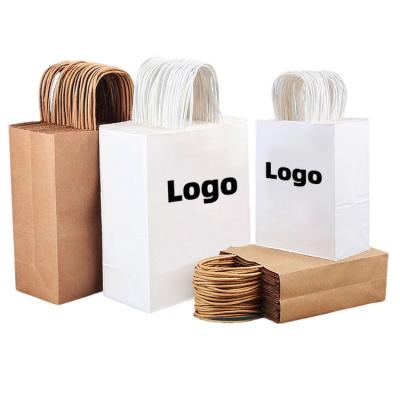 China Custom Recyclable Kraft Paper Bags Animal Theme Printed With Handles For Gift Packing for sale