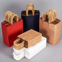China Environment Friendly Paper Bag Fold Shopping Bag Kraft Paper Bags With Handles Food Packaging for sale