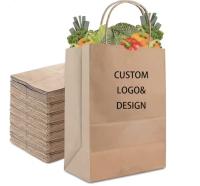 China Biodegradable and Compostable Leakproof Food Grade Flat-Bottomed Brown Kraft Paper Bag Lunch Bag for Food, Cookies, and Sandwiches for sale