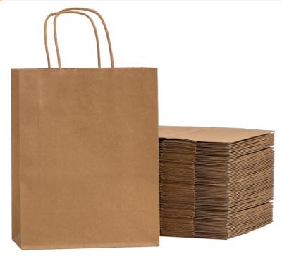 China Eco-Friendly Disposable Takeout Paper Packaging Custom Kraft Takeaway Paper Bag  Logo Printed for sale