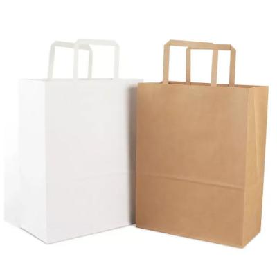 China Food Recyclable Paper Bag Take Away Kraft Bags With Custom Logo Printed for sale
