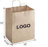 China Customized logo brown kraft paper bag reusable eco-friendly takeaway food packaging with twisted handle for sale