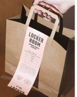 China Customized logo, catering shopping packaging bag, restaurant grocery delivery, fast food delivery, kraft paper bag with flat handle for sale