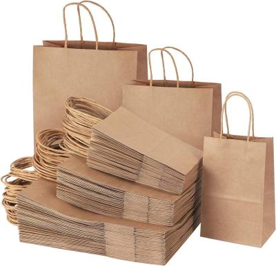China Disposable Food-Grade Tote Packaging Custom Logo Kraft Paper Bags With Ribbon For Craft And Food Packaged for sale