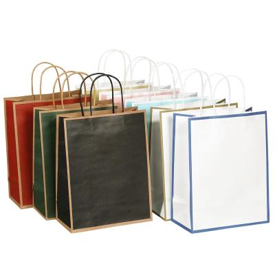 China Recyclable Kraft Paper Bag Custom Shopping Paper Bags With Your Own Logo For Food With Handle for sale