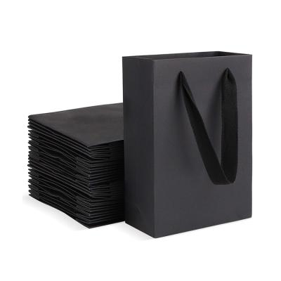 China Recyclable Luxury Black Cloth Paper Bag Custom Size Kraft Paper Packaging for sale