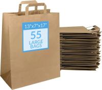 China Custom Printing Logo Kraft Paper Bag  Recyclable Eco-Friendly Reinforced Handle Customized Kraft Paper Bags for sale