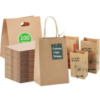 China Custom Logo Luxury Kraft Gift Bags With Handles Eco-Friendly Premium Packaging for sale