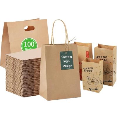 China Custom Logo Luxury Kraft Gift Bags With Handles Eco-Friendly Premium Packaging for sale