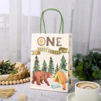 China Custom Printed Eco-Friendly Kraft Paper Gift Bags Handles Biodegradable Shopping Tote For Packaging for sale