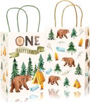 China Custom Printed Recyclable Kraft Paper Gift Bags Handles Biodegradable Shopping Tote for sale