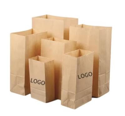 China Food-grade popcorn packaging bags, custom-made vertical kraft paper bags with logo printing for sale