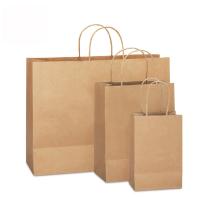 China Brown Kraft Paper Bag For Clothing/Shoes Packaging Customisable Name Logo Gift Tote Shopping For Socks Shoes for sale