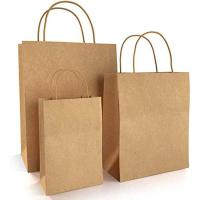 China Custom Logo Eco-Friendly Brown Kraft Paper Bag With Rope Handle Recyclable Packaging For Clothing & Crafts for sale