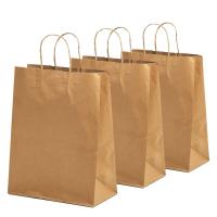 China Custom Logo Eco-Friendly Brown Kraft Paper Bag With Rope Handle Recyclable Packaging for sale