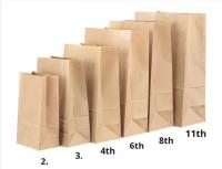 China Restaurant takeout brown kraft paper carry retail takeout lunch food packaging bread SOS paper bag without handle for sale